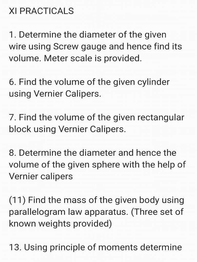 Physics Lab Practical Questions 2025 | PDF