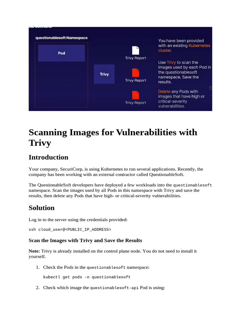 Scanning Images For Vulnerabilities With Trivy | PDF