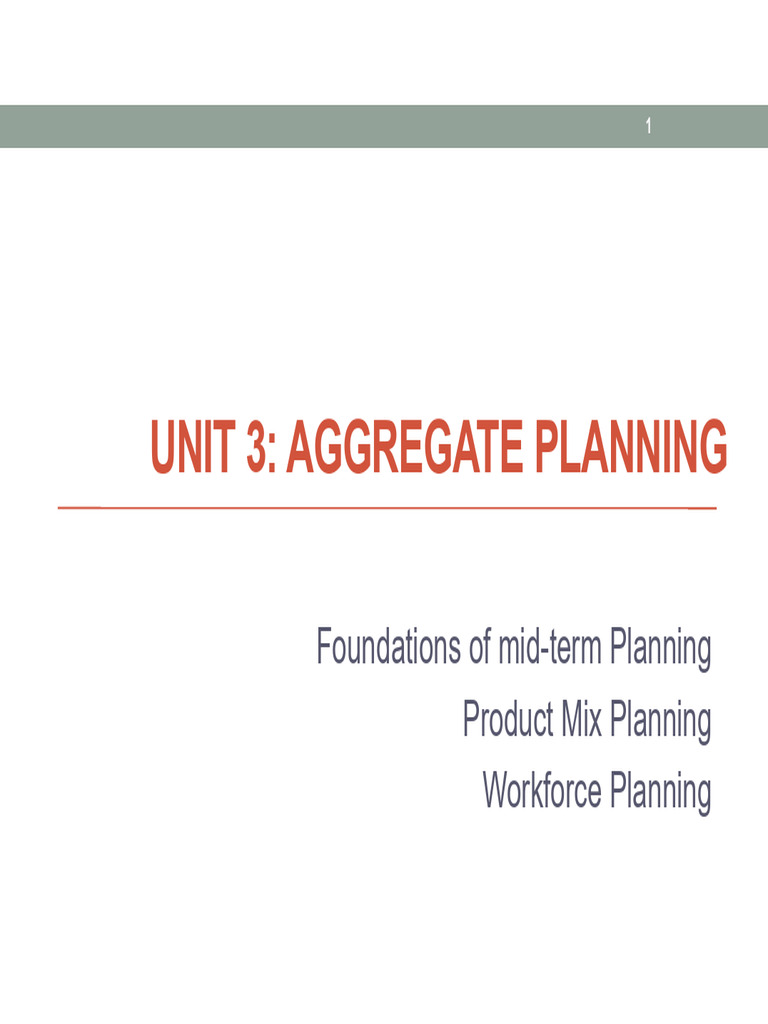 UNIT3 - Aggregate Planning v4 | PDF | Demand | Inventory