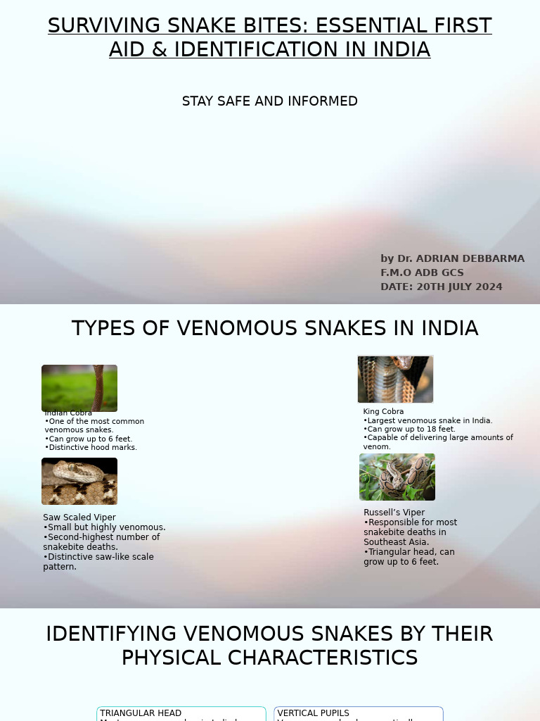 snake bite | PDF | Snake | Venomous Snakes