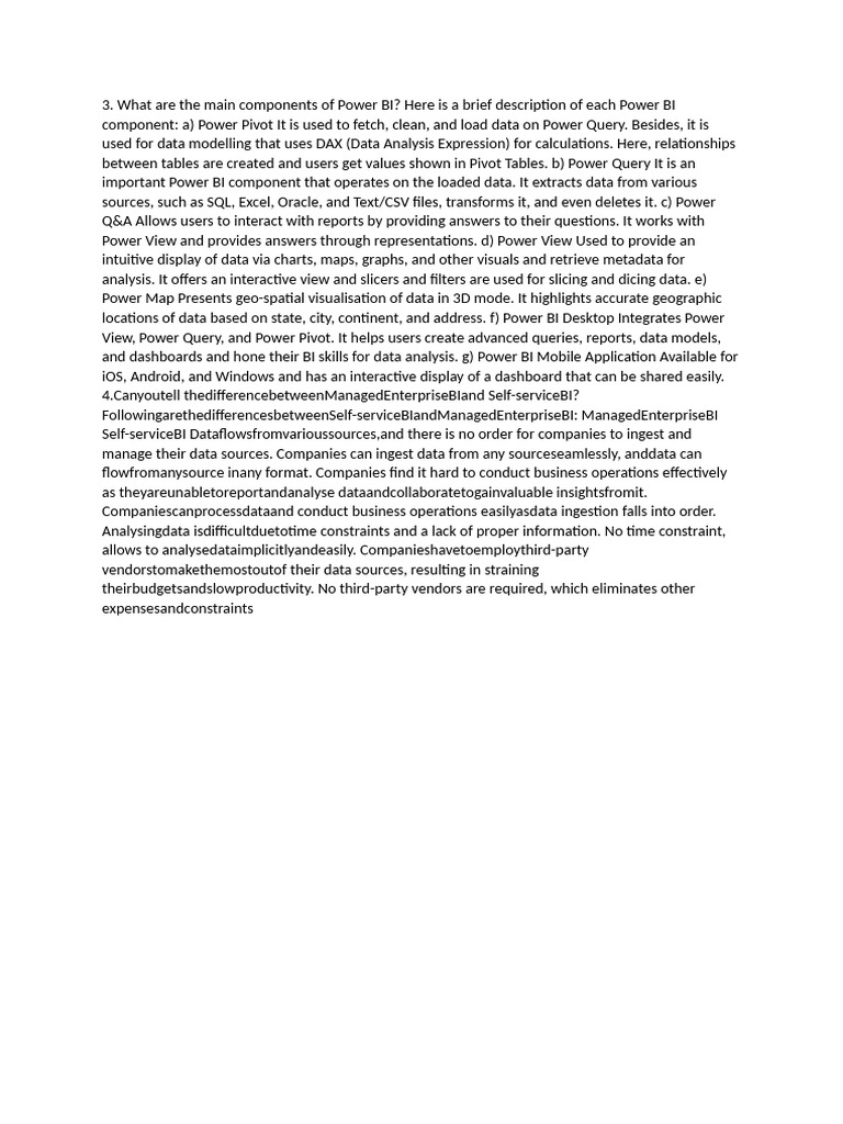 Power Bi Quiz | PDF