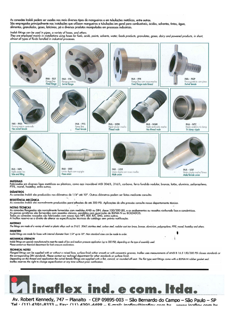 Conexoes Inalok - Flange Niple (1) (3) | PDF | Ciências Físicas | Elementos químicos