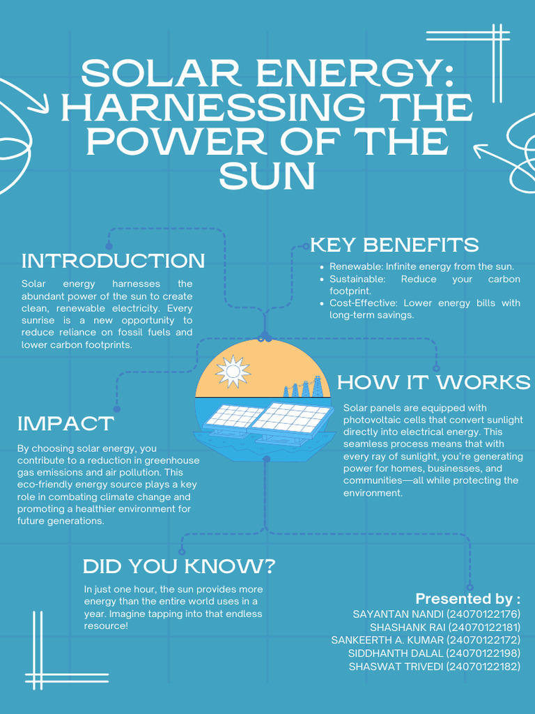 Solar Energy Harnessing The Power of The Sun | PDF