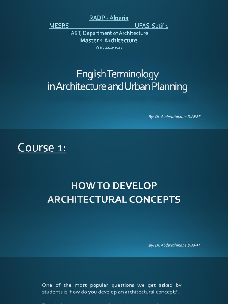Developing Architectural Concepts Guide | PDF | Design | Concept