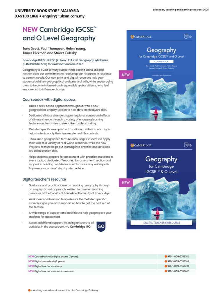 IGCSE Geography (First Exam 2027) CUP | PDF | Learning