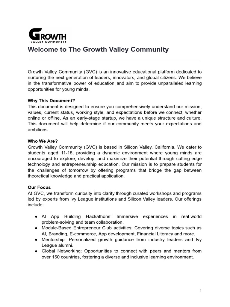 About GVC | PDF | Mentorship | Entrepreneurship