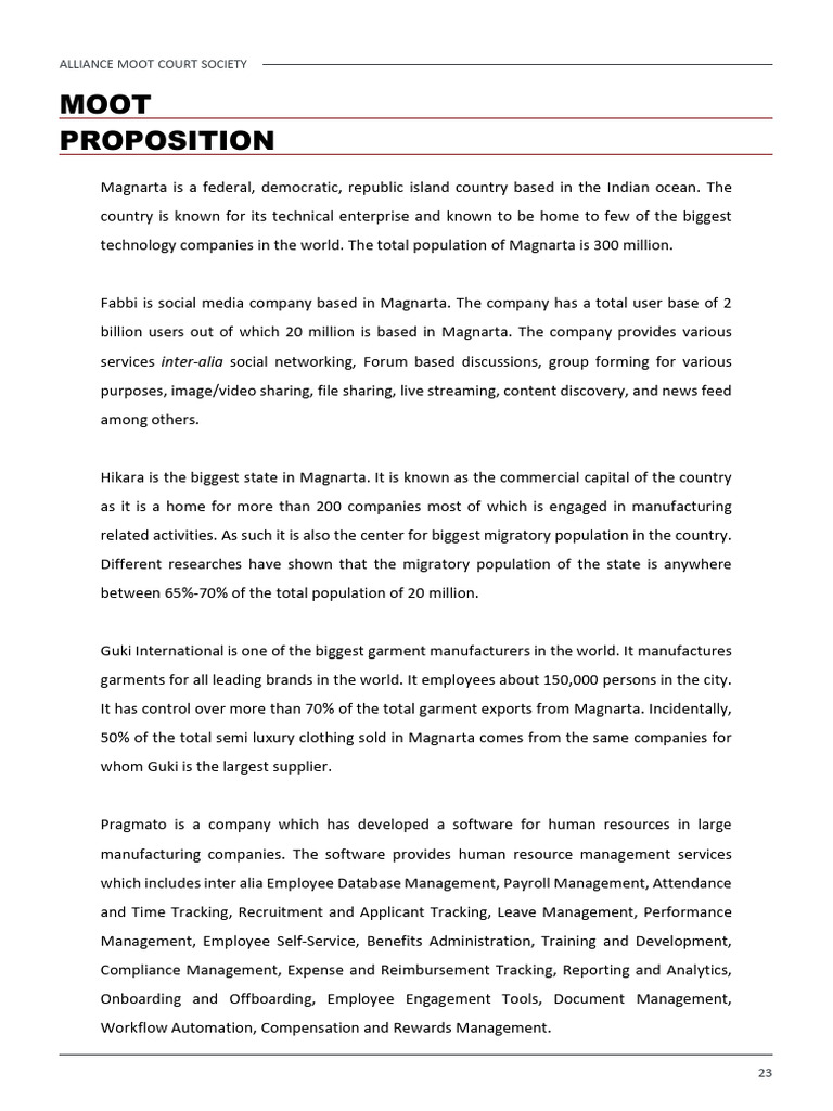 JSHNMCC 2024 - Moot Proposition | PDF | Indemnity | Breach Of Contract