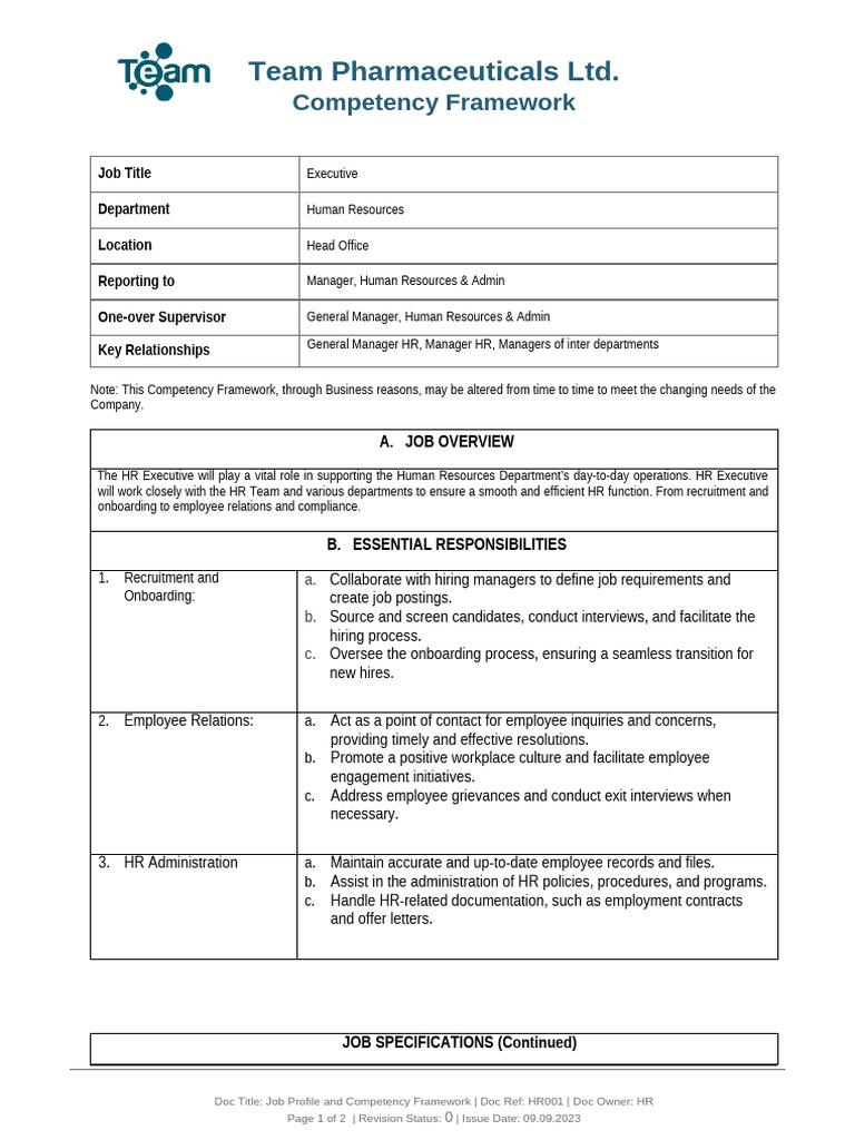 Competency Framework_Executive HR | PDF | Human Resources | Employment
