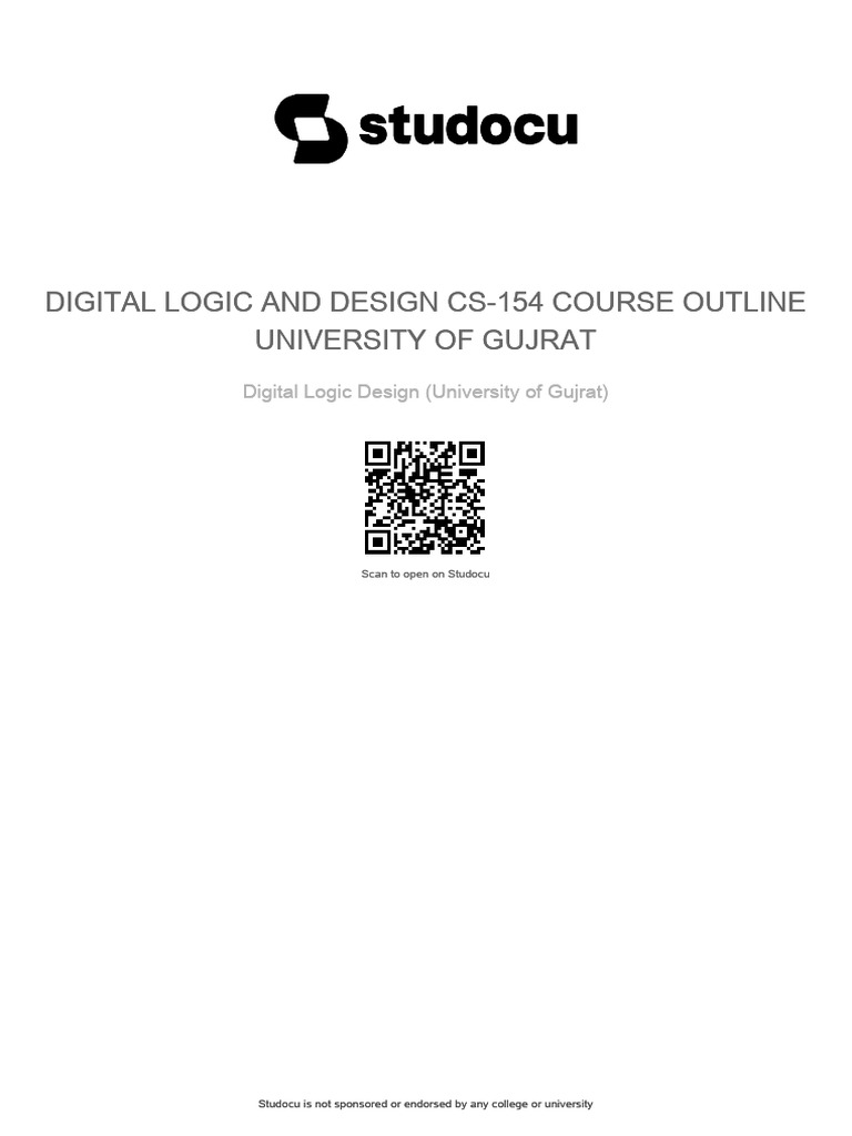 digital-logic-and-design-cs-154-course-outline-university-of-gujrat | PDF