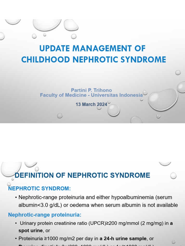 Update Management of Childhood Neprotic Syndrom - Prof. Partini P ...