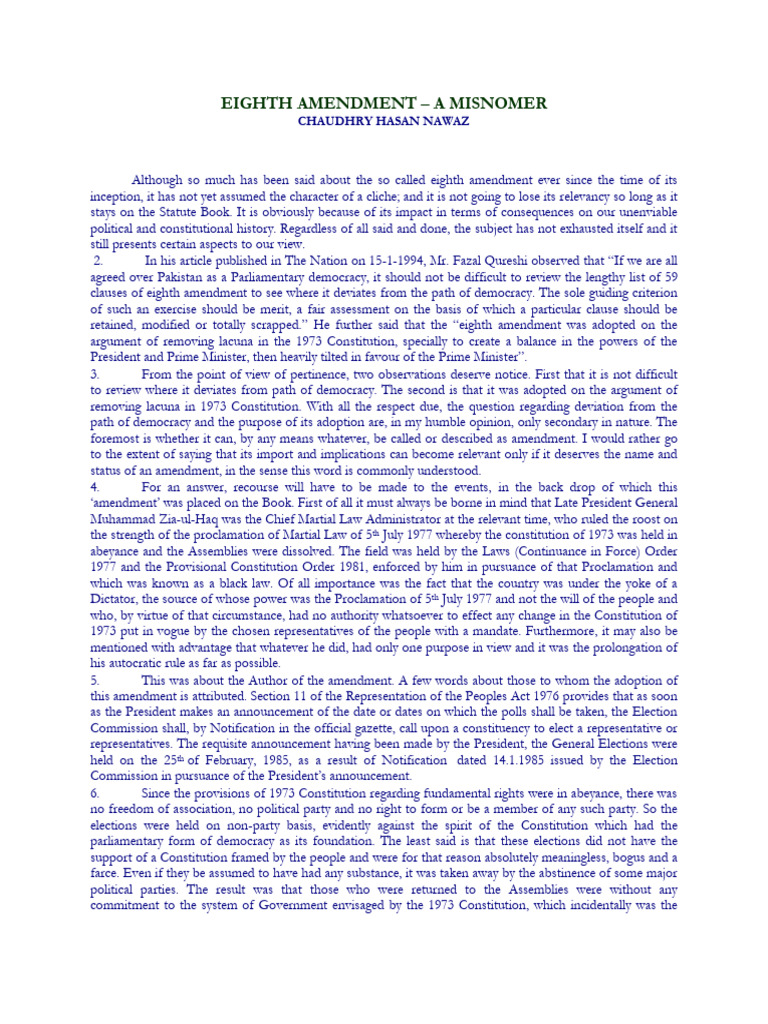 Eighth Amendment AMisnomer | PDF | Constitution | Martial Law