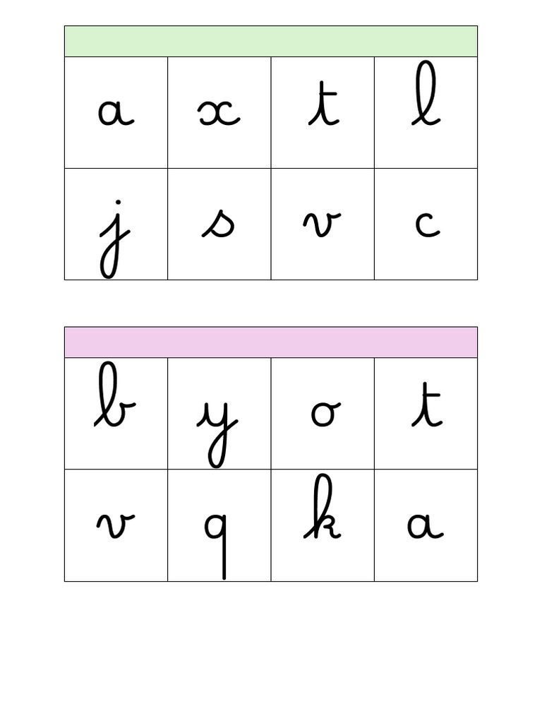 Loto Alphabet CURSIVES | PDF