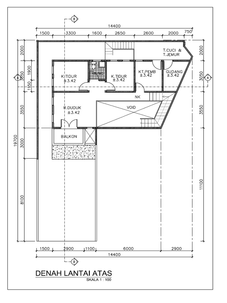Denah Lantai 2 14,,40x19,70 | PDF