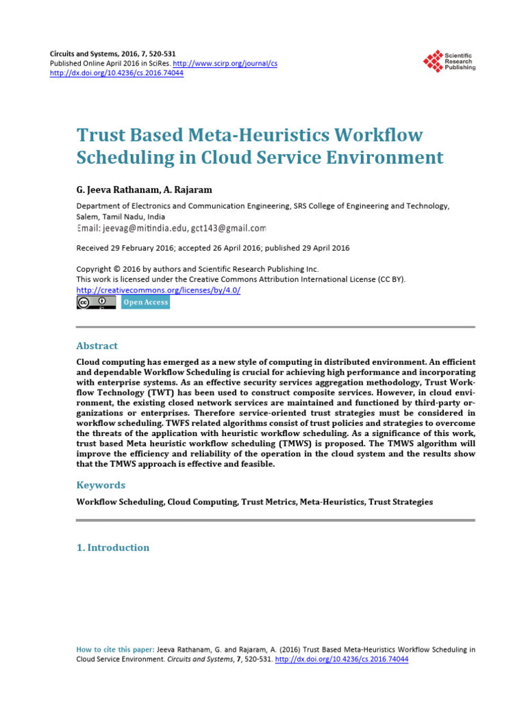 Trust_Based_Meta-Heuristics_Workflow_Scheduling_in | PDF | Scheduling (Computing) | Cloud Computing
