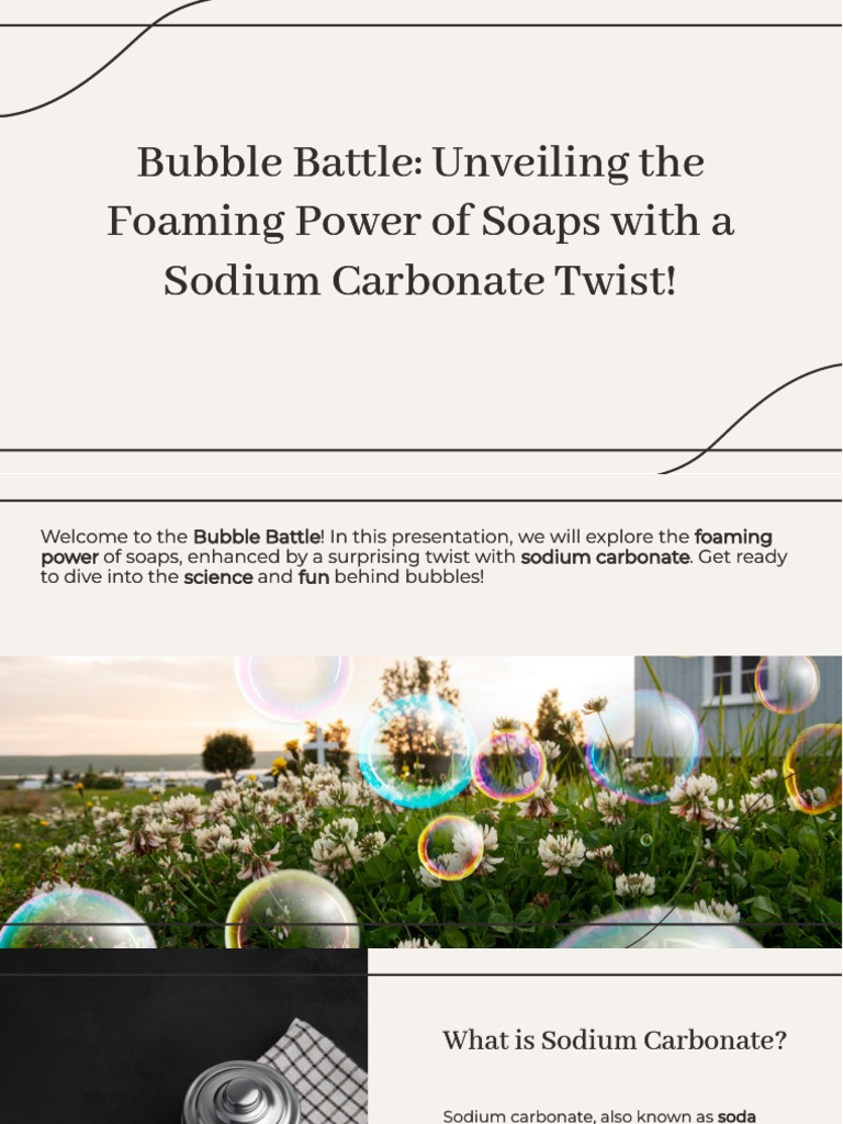 Slidesgo Bubble Battle Unveiling the Foaming Power of Soaps With a ...