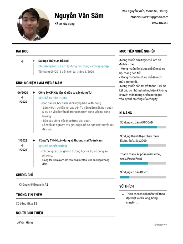 CV Nguyễn Văn Sâm | PDF