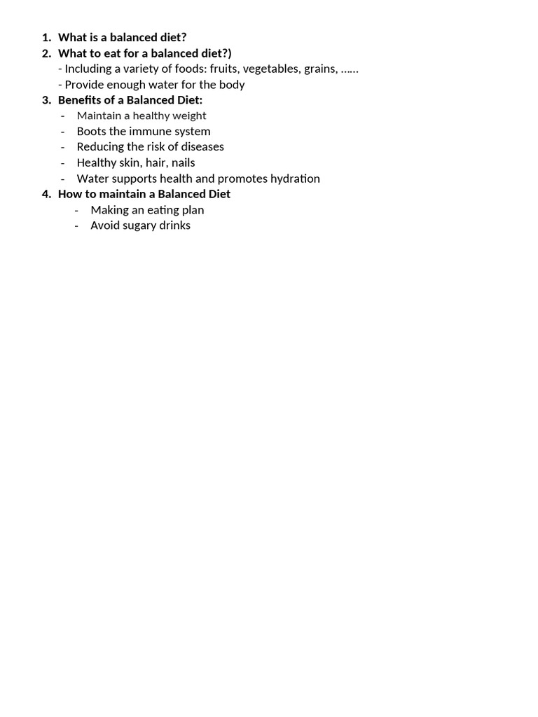 Balanced Diet: Benefits & Tips | PDF