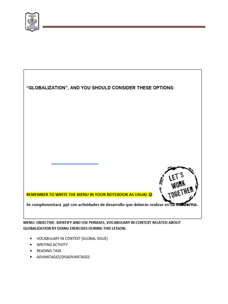 Globalization Worksheet | PDF