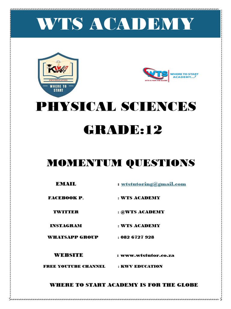 Grade 12 Momentum Questions Guide | PDF