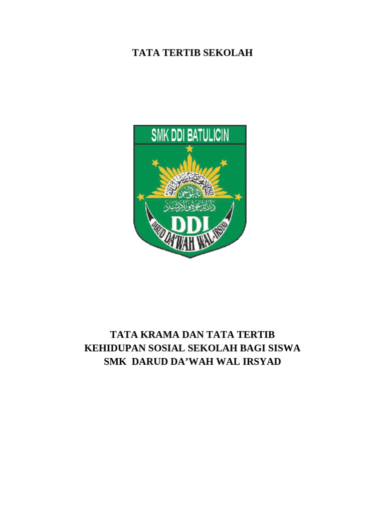 Tata Tertib dan Tata Krama SMK DDI | PDF