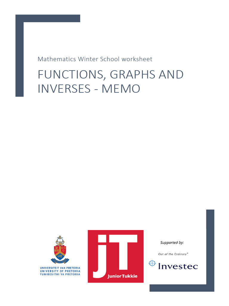 Jt Winter School 2020 Functions Graphs and Inverses Memo.zp191461 | PDF | Applied Mathematics ...