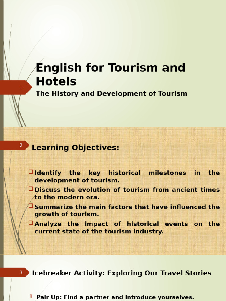 History and Trends in Tourism Development | PDF | Tourism | Artificial ...