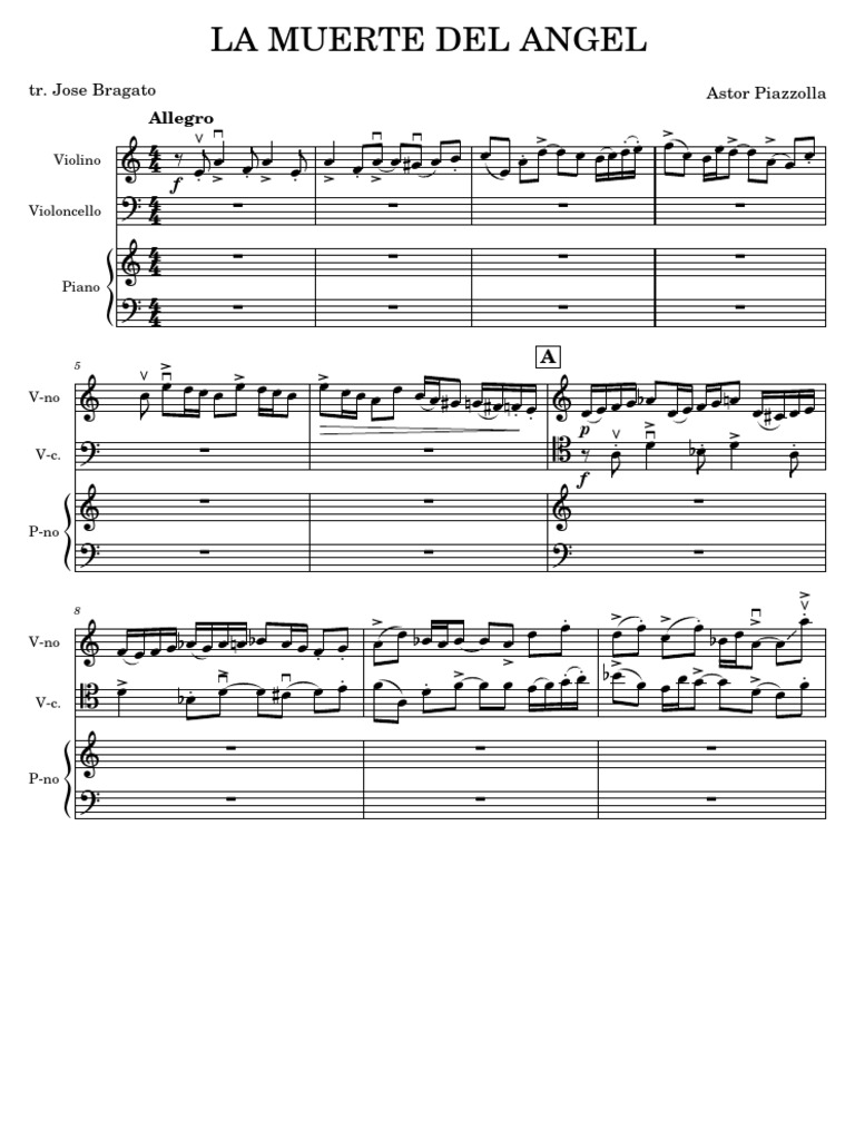 LA MUERTE DEL ANGEL VNVCPF TR J Brogato Astor Piazzolla | PDF | Musical ...