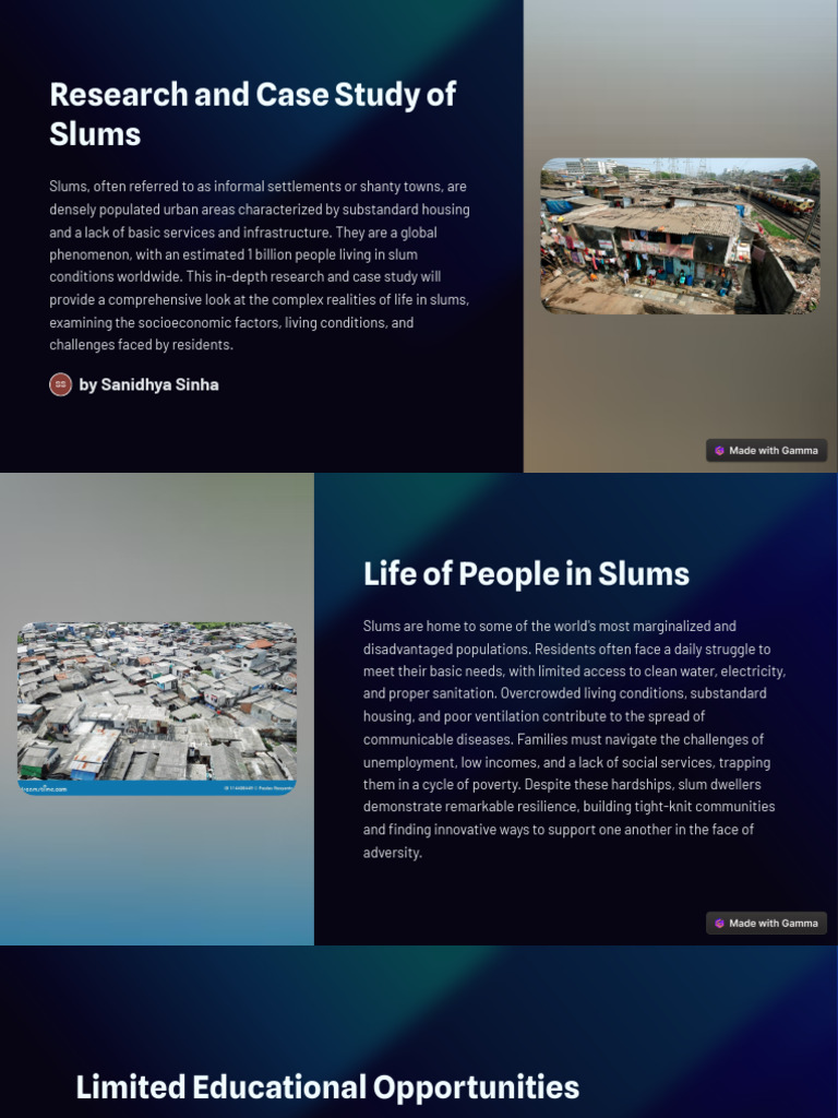Research and Case Study of Slums | PDF | Slum | Poverty