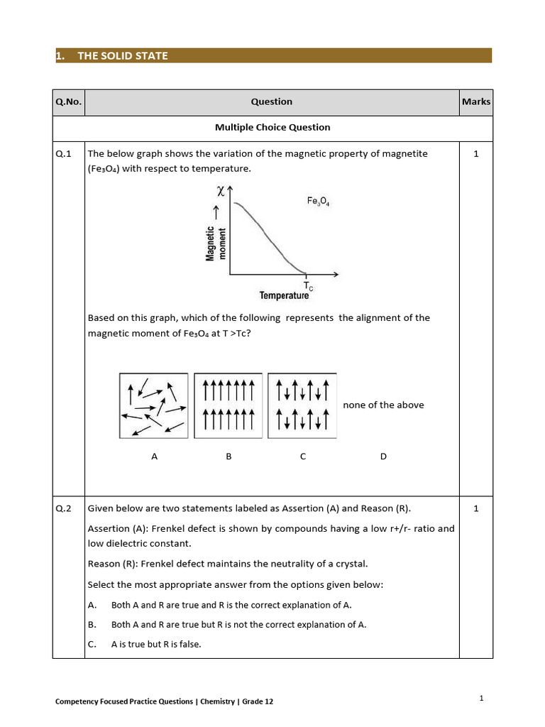 Competency-Based Questions Chemistry Part 2 | PDF | Crystal Structure ...
