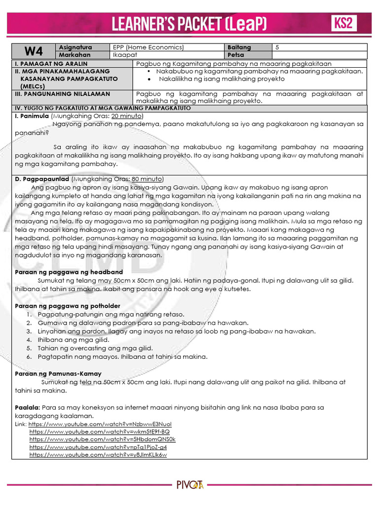 Q4 Elem HE 5 WEEK4 | PDF