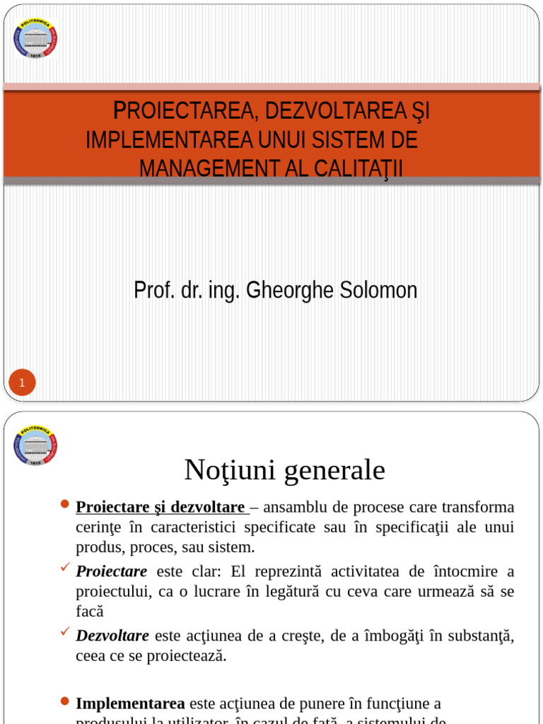 Proiectarea, Dezvoltarea Si Implementarea Unui Sistem de Management Al ...