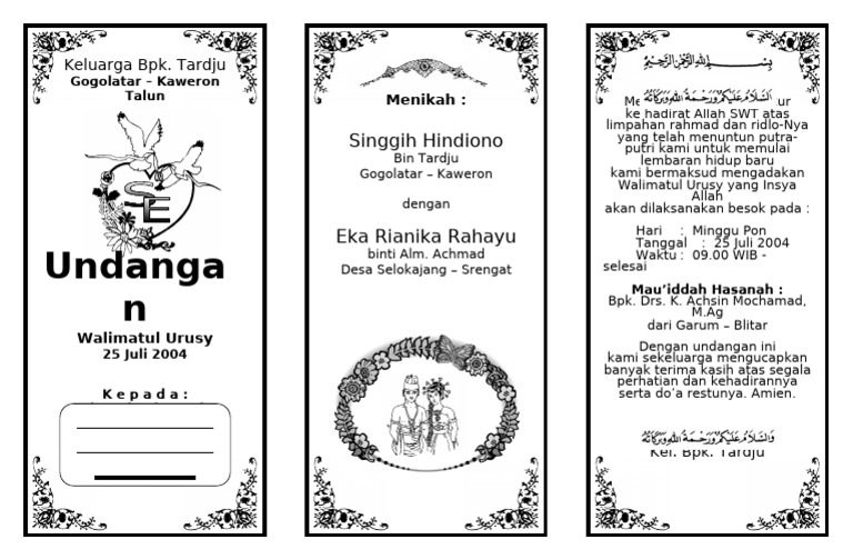 Undangan Pernikahan Singgih & Eka | PDF