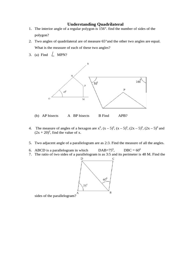 Understanding Quadrilateral - 1 | PDF