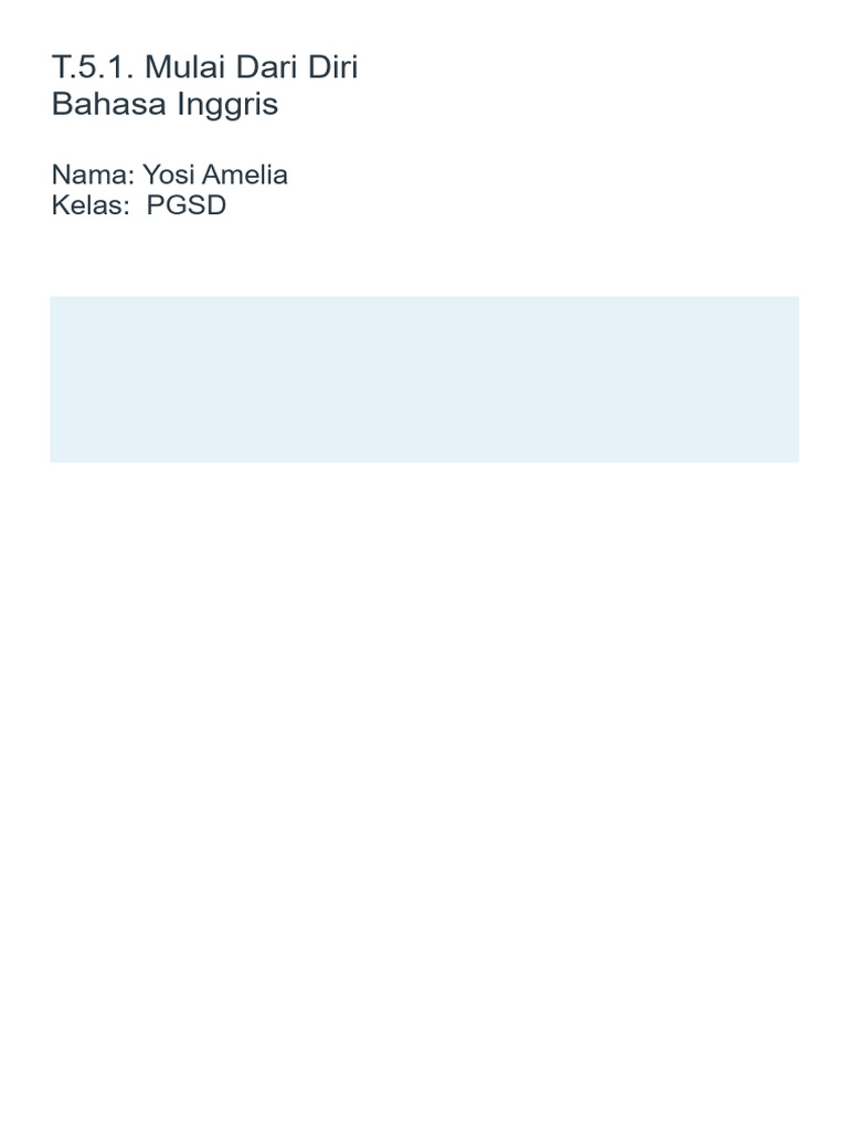 T5.1 - Mulai Dari Diri B. Ing | PDF
