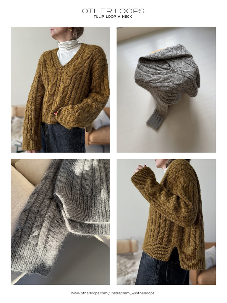 Tulip Loop V Neck-Englisk | PDF | Knitting | Fibers