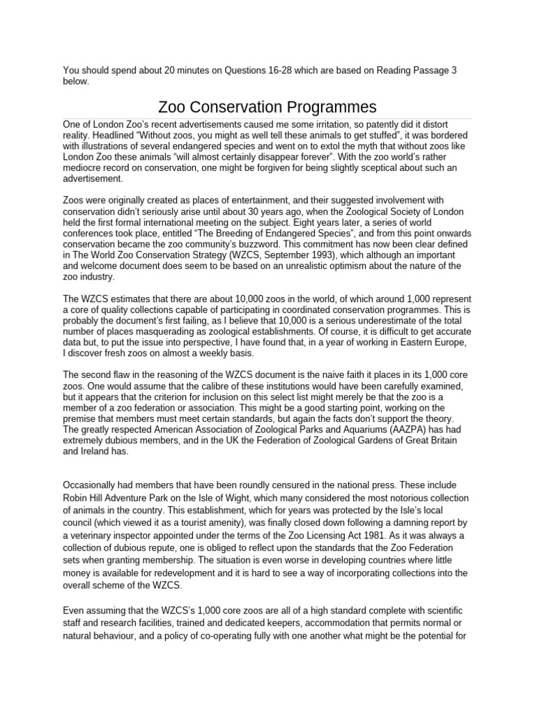 Zoo Conservation Programmes Critique | PDF | Zoo