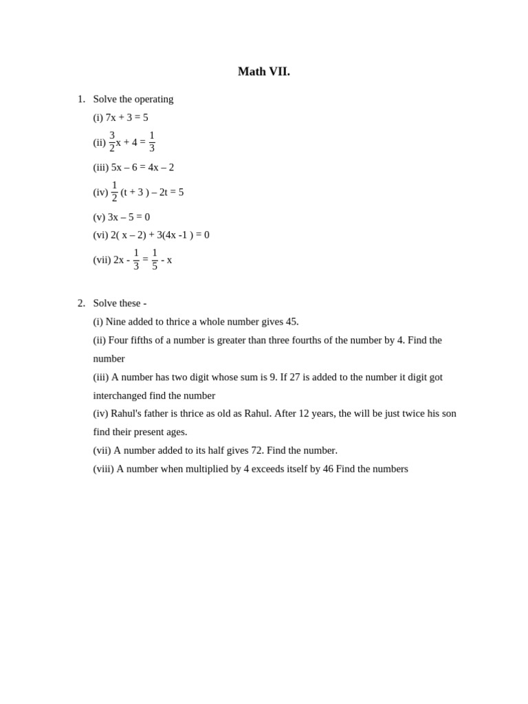 Linear Equations 2.. | PDF