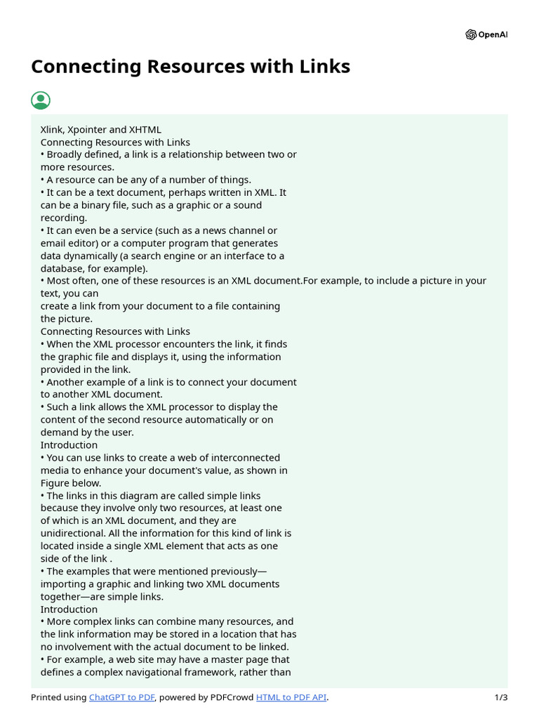 Connecting Resources With Links | PDF | Hyperlink | Xml