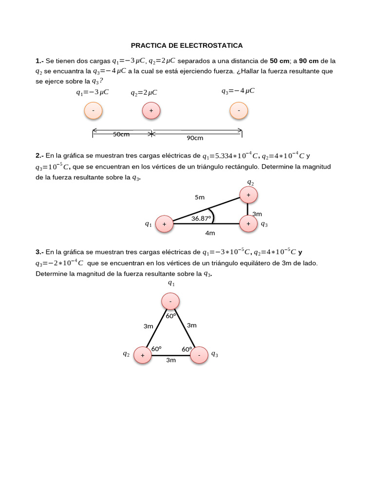 Practica de Electrostatica Superposición | PDF