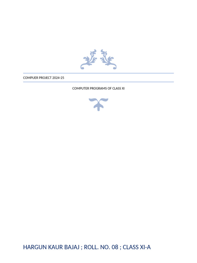 Computer Project 1 | PDF Computer Project 1 | PDF