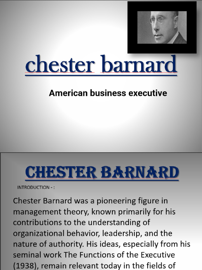 Chester Barnard | PDF