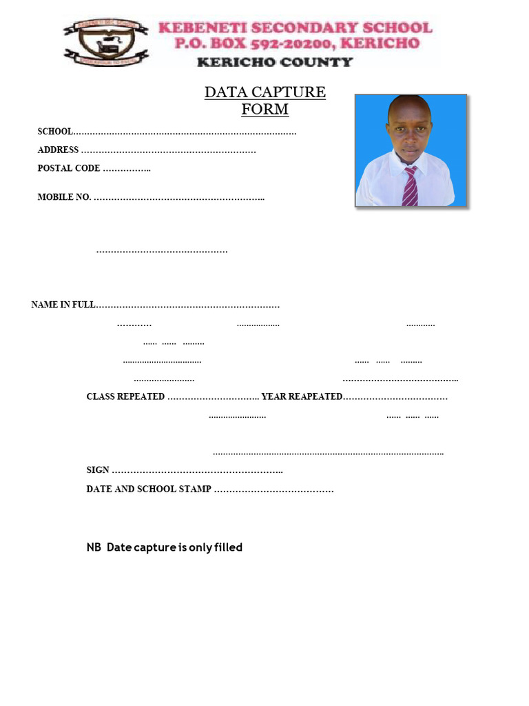 Data Capture Form - 030029 | PDF