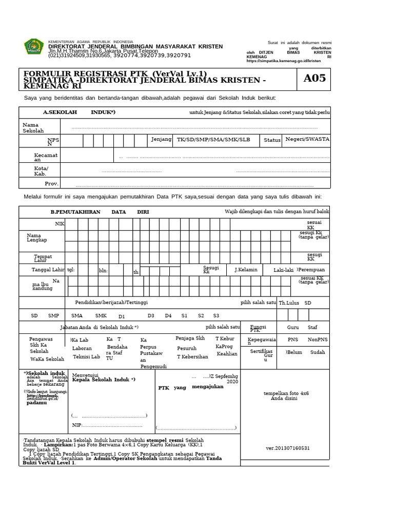 Formulir A05 Kristen (OCR) | PDF