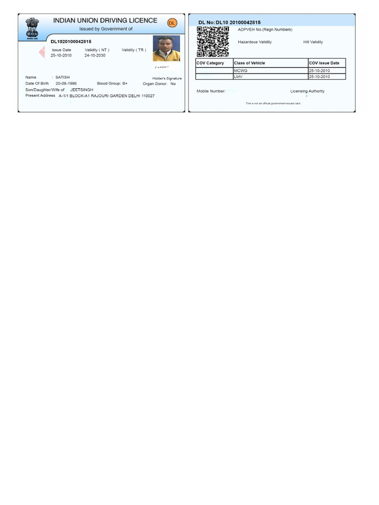 Driving License | PDF