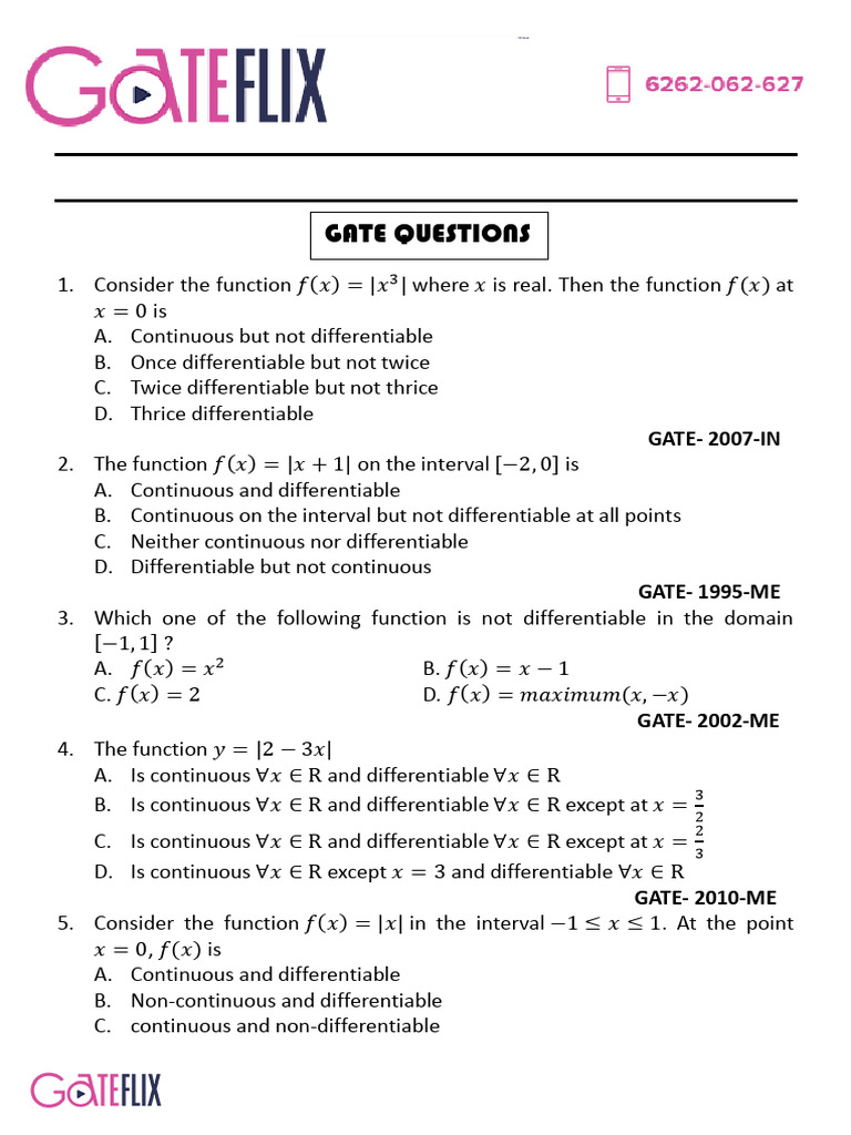 Continuity and Differentiability | PDF | Continuous Function | Function (Mathematics)