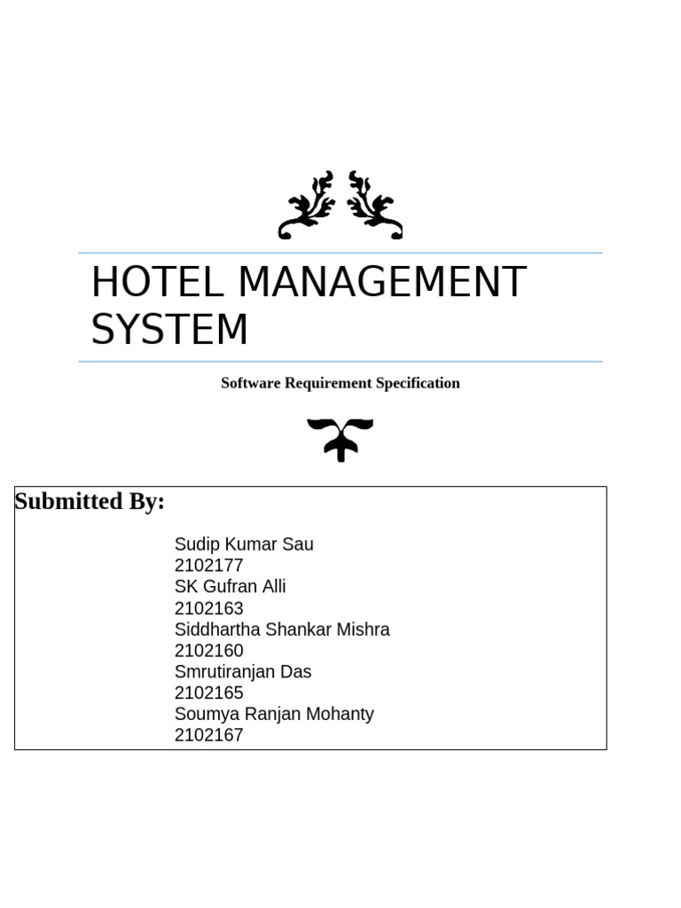 srs-hotel-management-system- | PDF | Databases | World Wide Web
