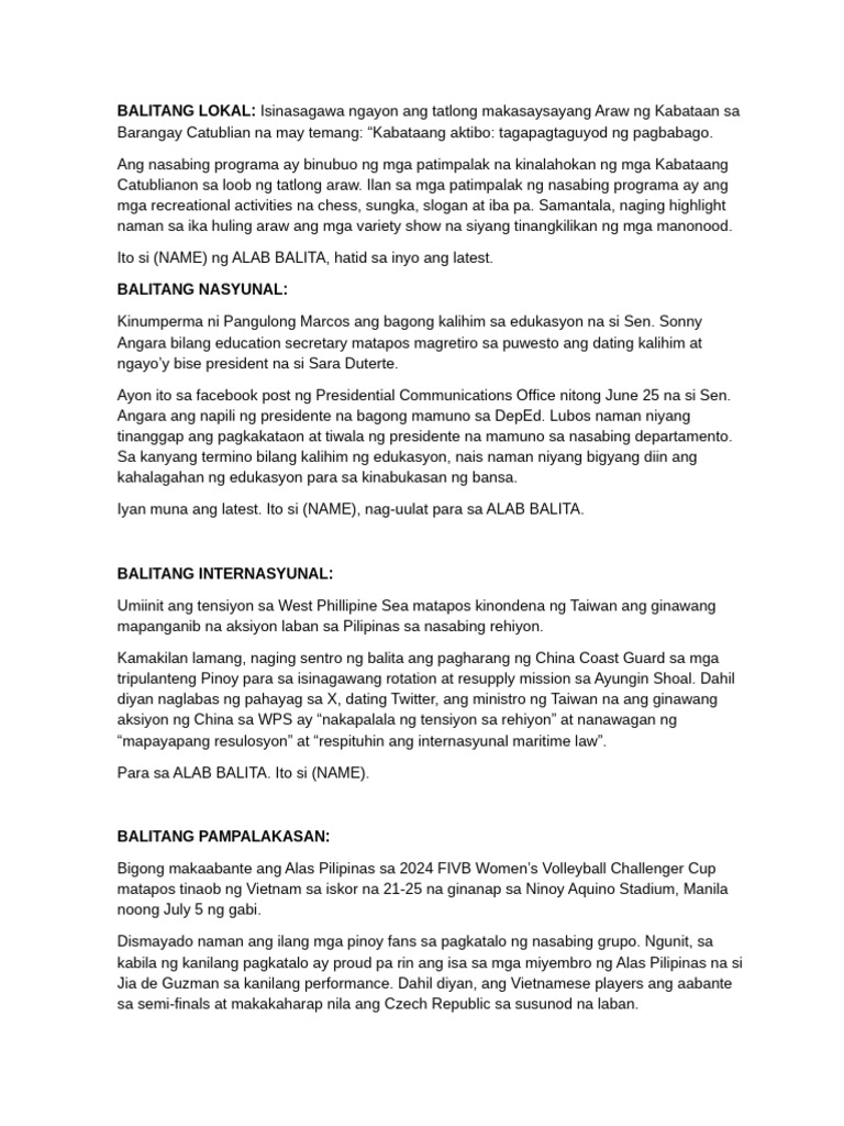 INDIVIDUAL SCRIPT (Radio Broadcasting) | PDF