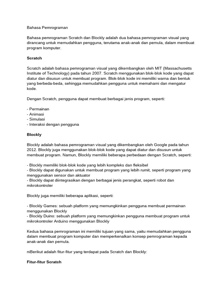 Bahasa Pemrograman | PDF