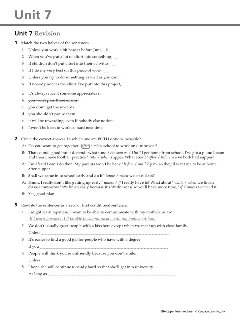 Upper Int Unit7 Revision Be | PDF | Meal | Cuisine