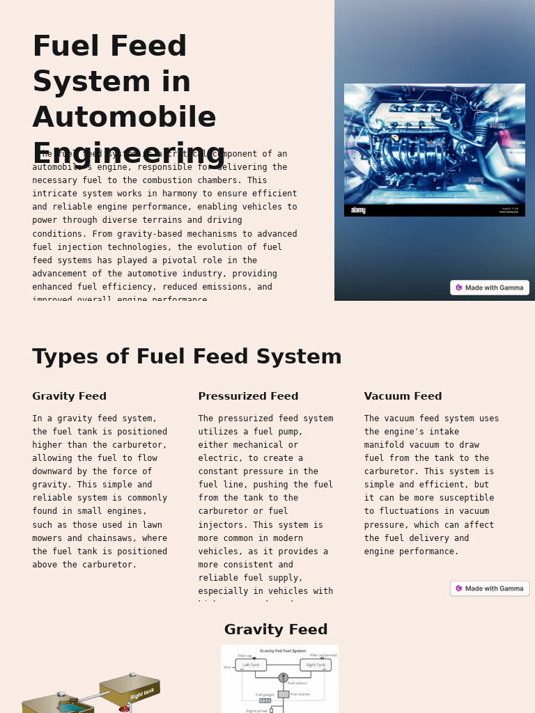 Fuel Feed System in Automobile Engineering | PDF | Carburetor | Engines